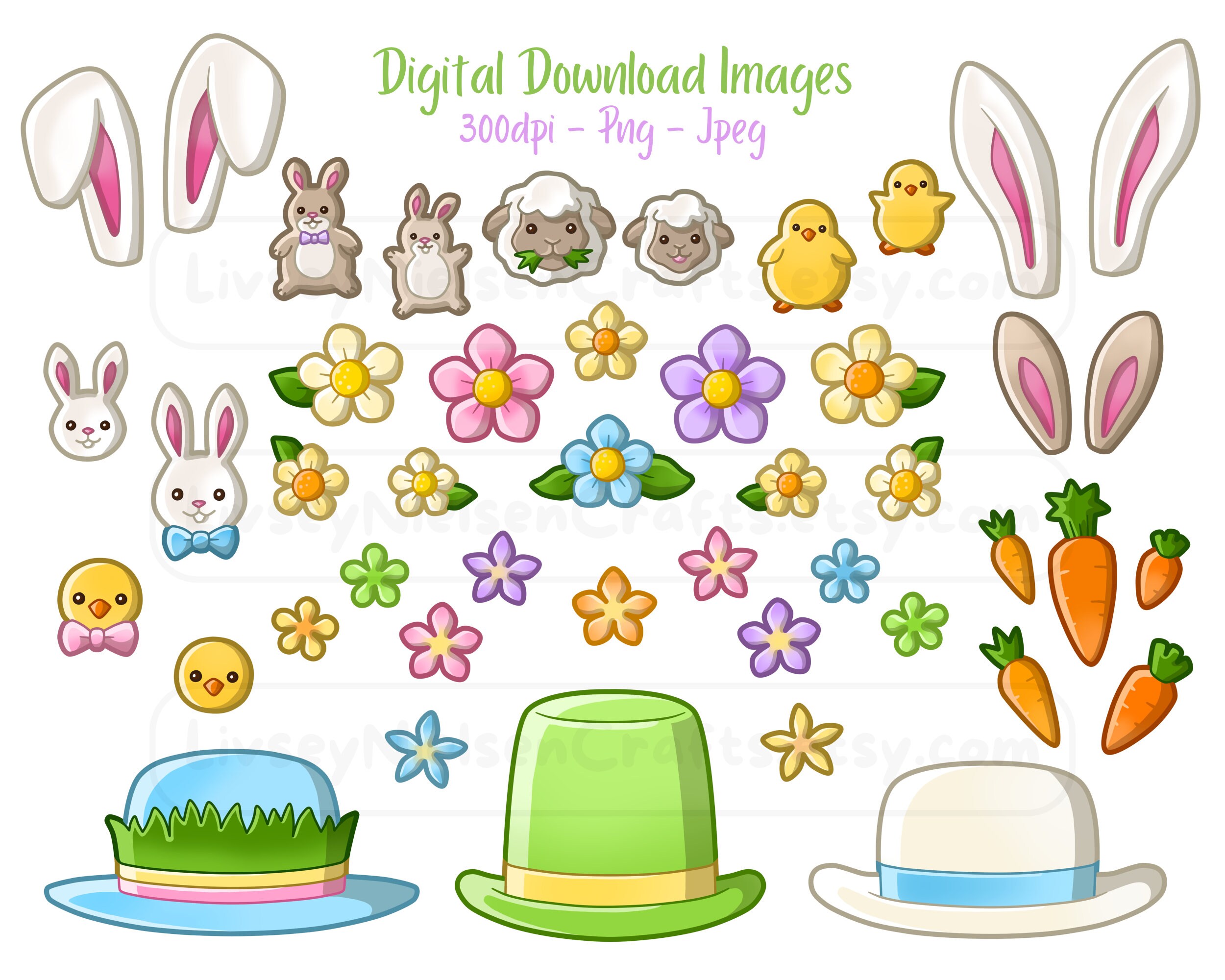 Easter Bonnet Clip Art Images Digital Download Etsy
