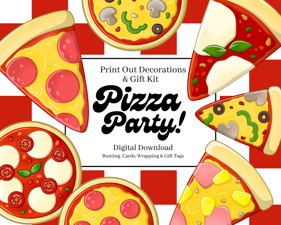 Pizza Party! - Instant Download - Printable Decoration Kit - Garland ...