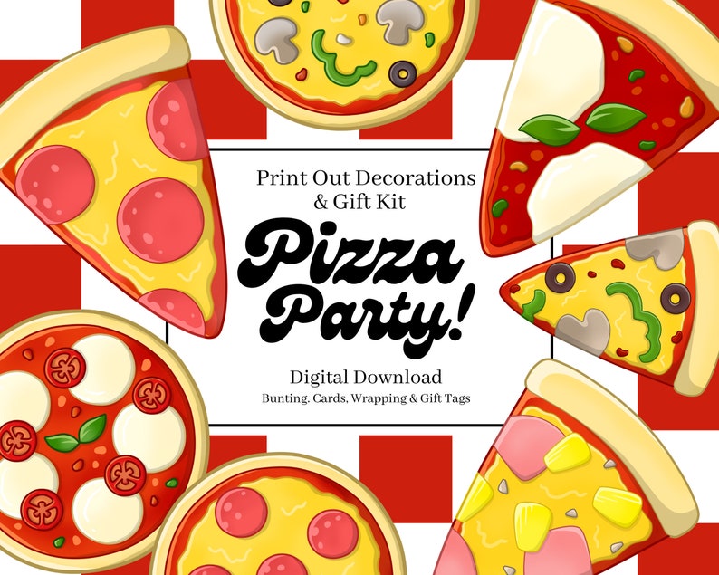 Pizza Party! - Instant Download - Printable Decoration Kit - Garland ...