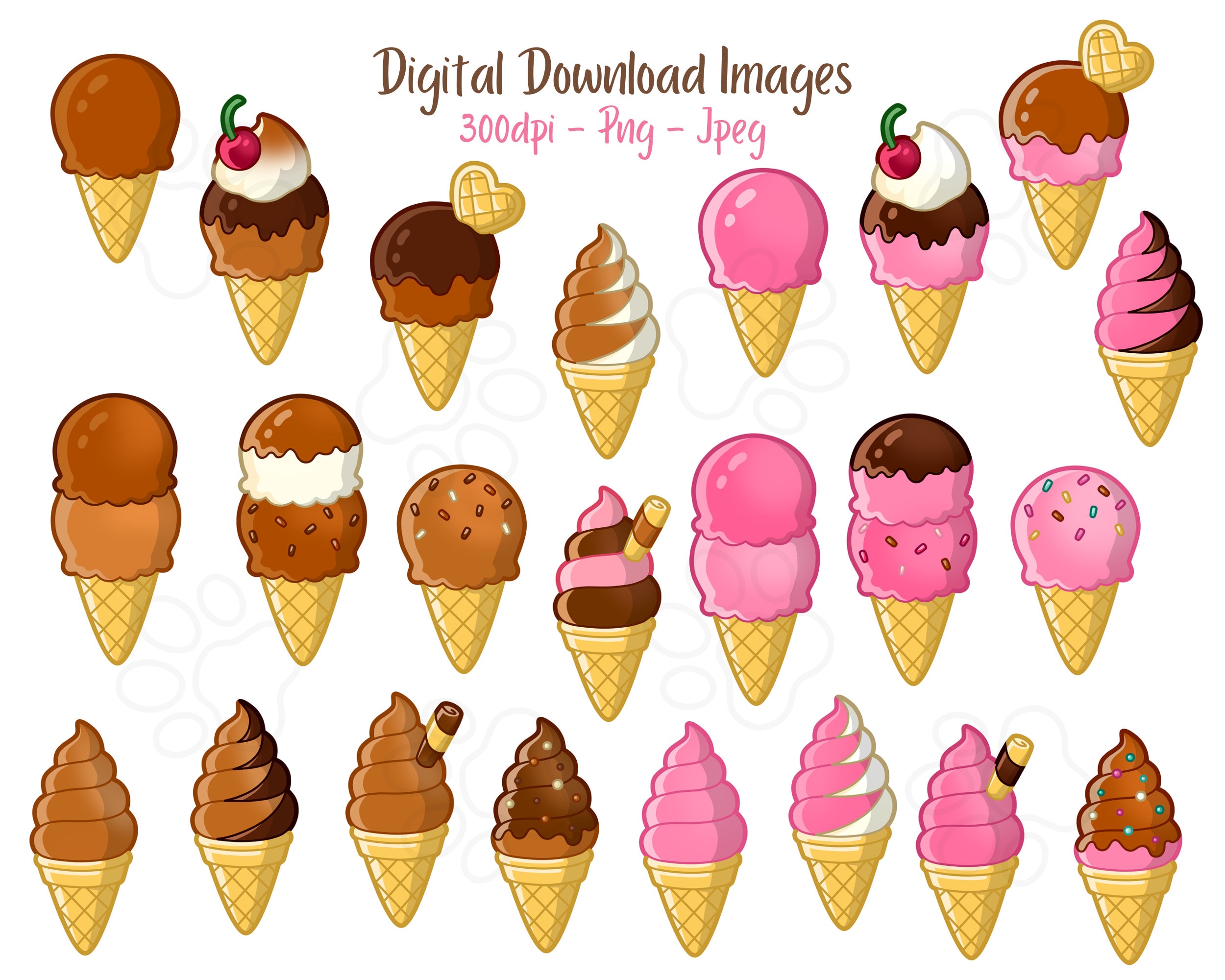 Icecream - Clip Art Images - Digital Download - Etsy