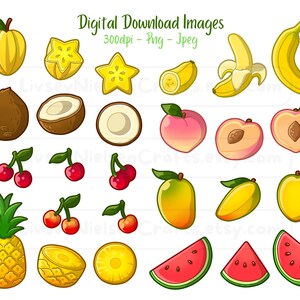 Fresh Fruit - Clip Art Images - Digital Download - Etsy