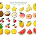 Fresh Fruit - Clip Art Images - Digital Download - Etsy