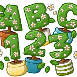 Alphabet Plants - Daisy - Clip Art Images - Digital Download - Etsy