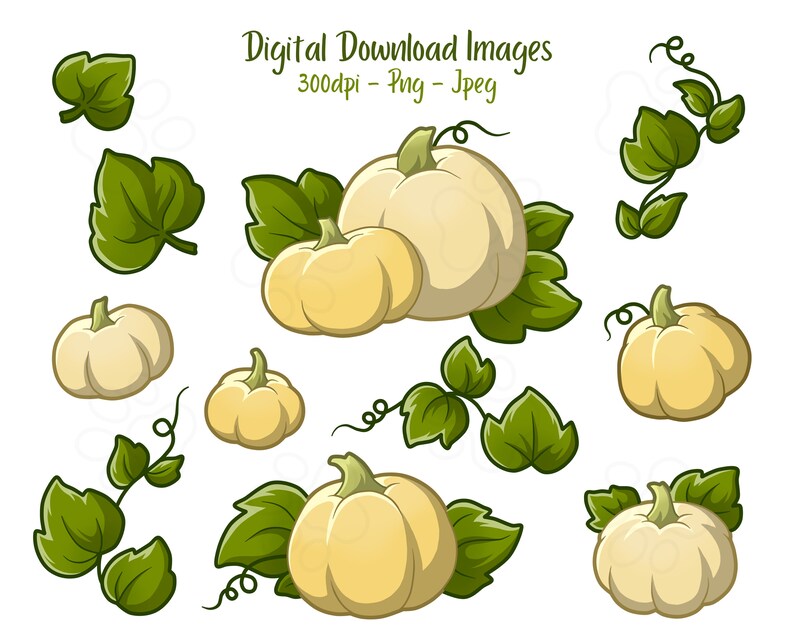 Pumpkin Harvest - Clip Art Images - Digital Download - Etsy