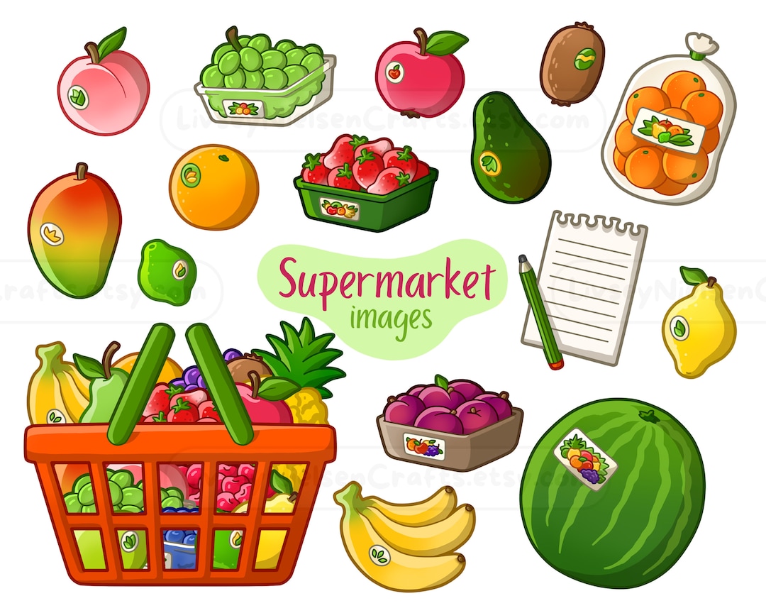 Supermarket - Fruit - Grocery Clip Art Images - Digital Download - Etsy