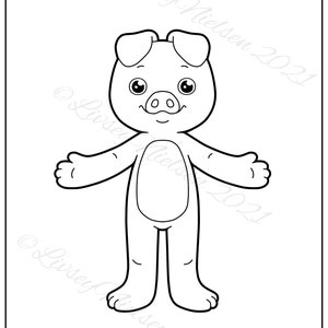 Country Farm - Paper Doll - Printable Download - B&W Colouring Pages ...