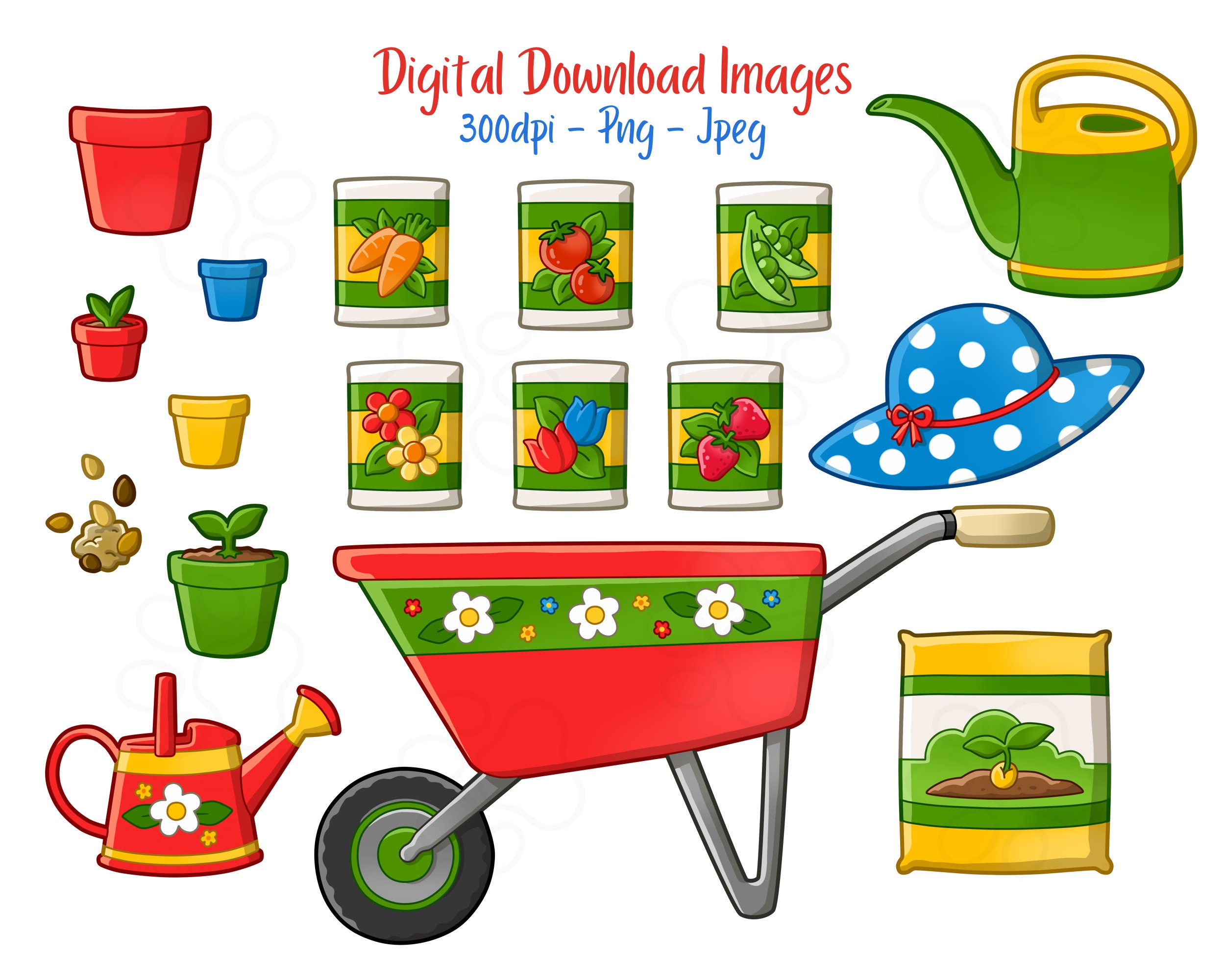 Gardening - Fun - Clip Art Images - Digital Download - Etsy