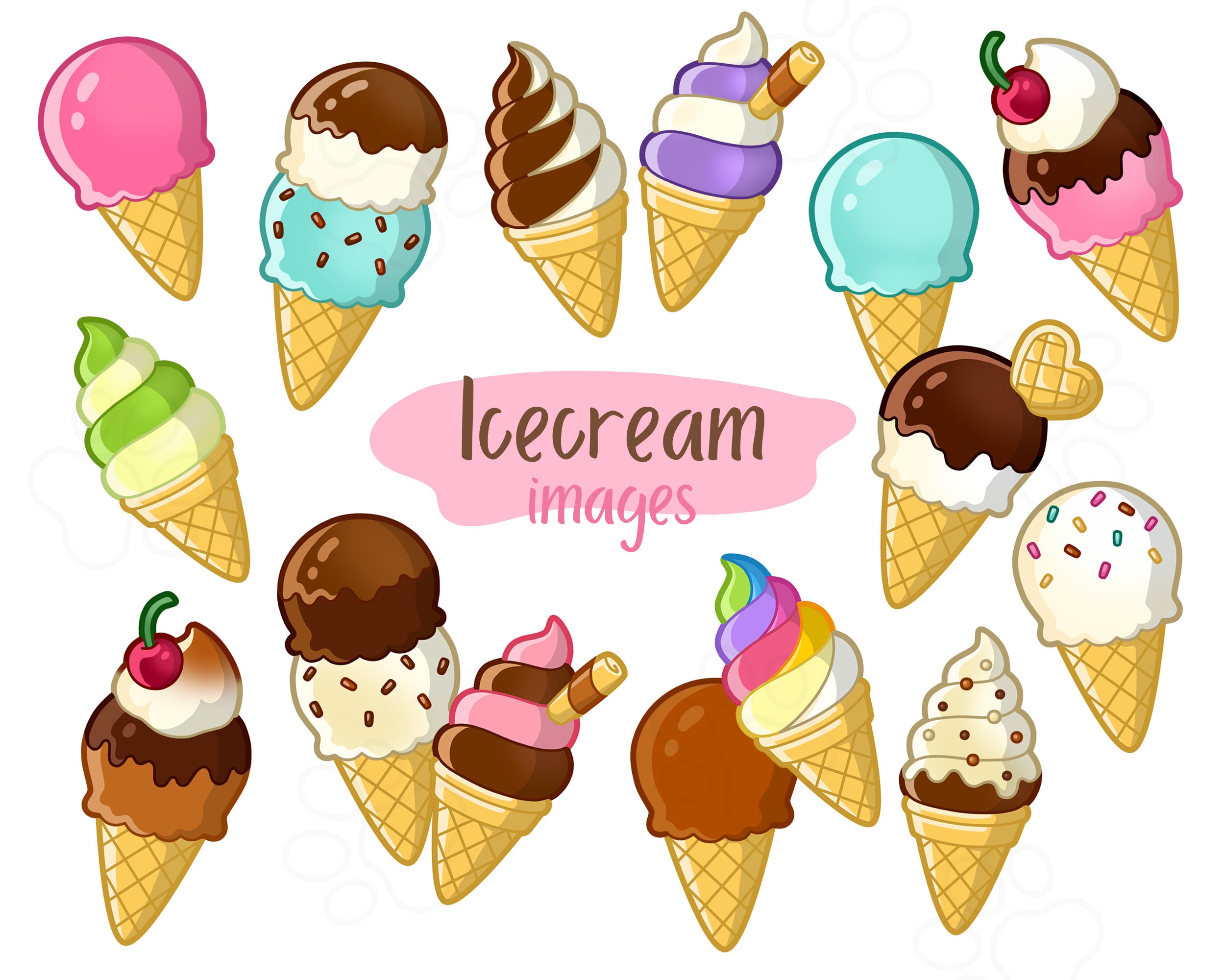 Icecream - Clip Art Images - Digital Download - Etsy