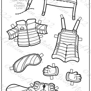 Winter Wonderland Paper Doll - Printable Download - B&W Colouring Pages ...