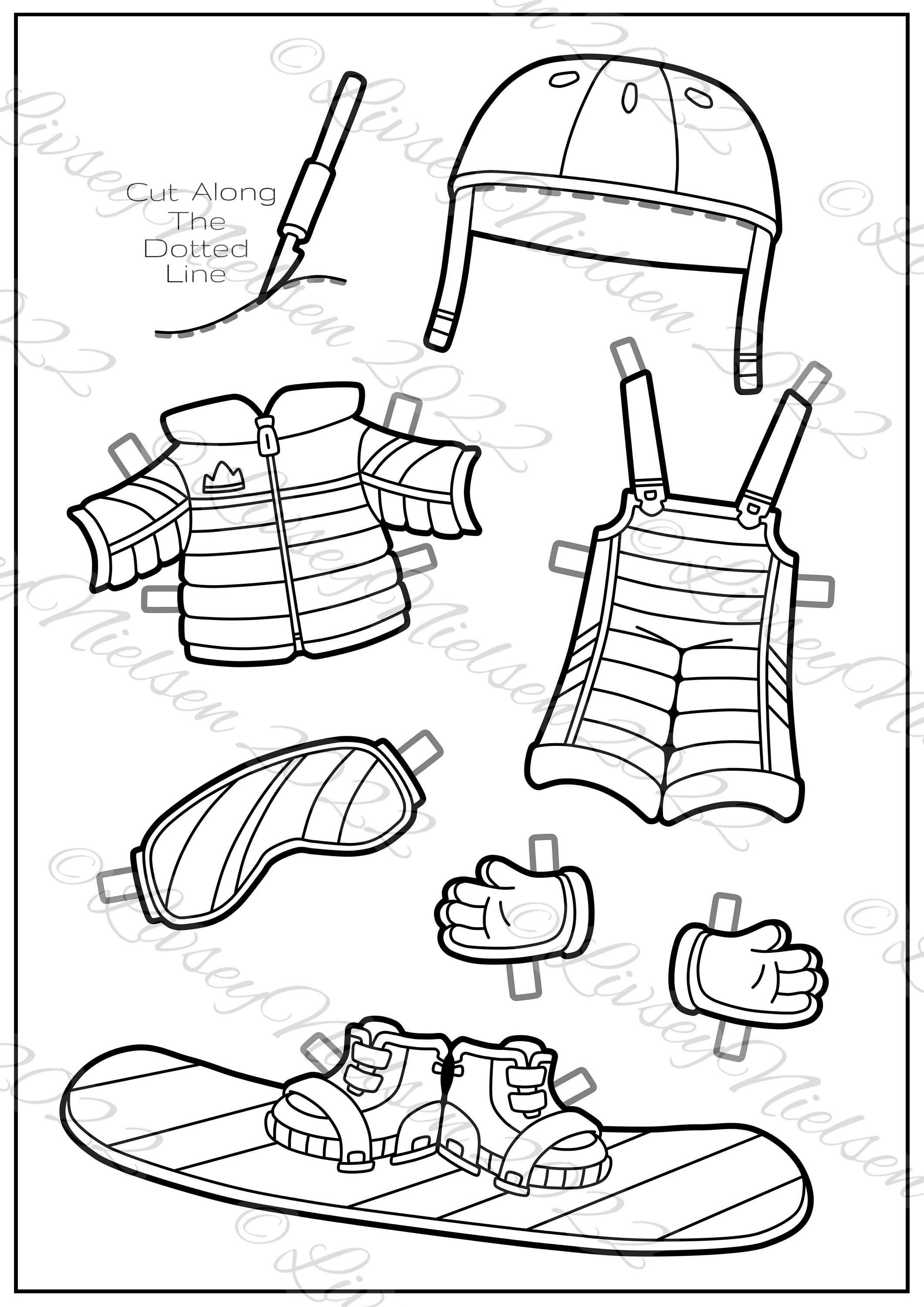 Winter Wonderland Paper Doll - Printable Download - B&W Colouring Pages ...