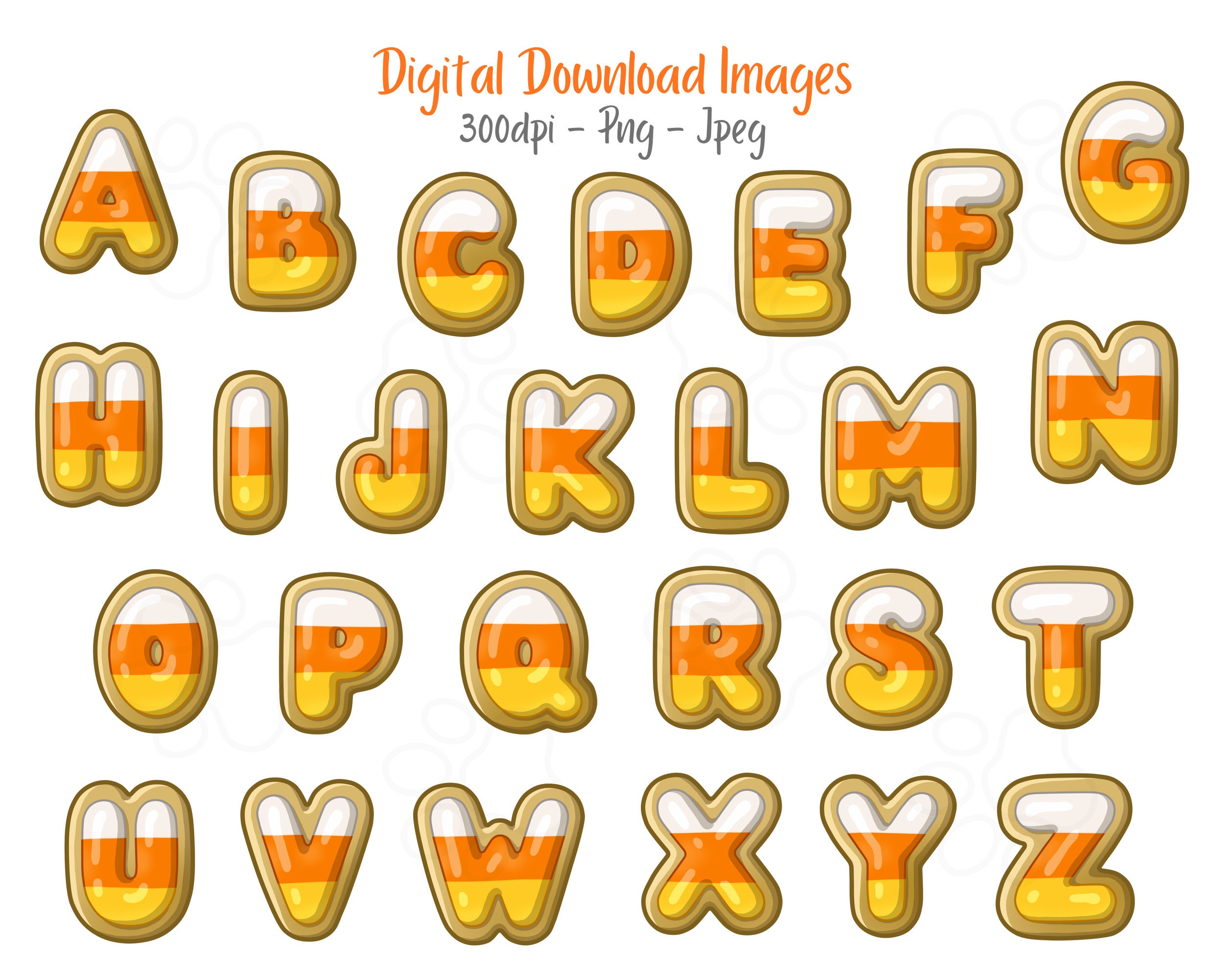 Sugar Cookie Alphabet - Halloween - Clip Art Images - Digital Download ...