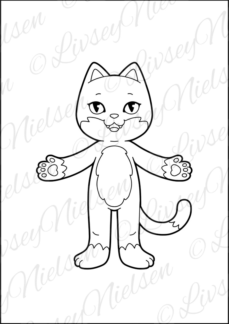 Spooky Costume Party Paper Doll Printable Download B&W - Etsy