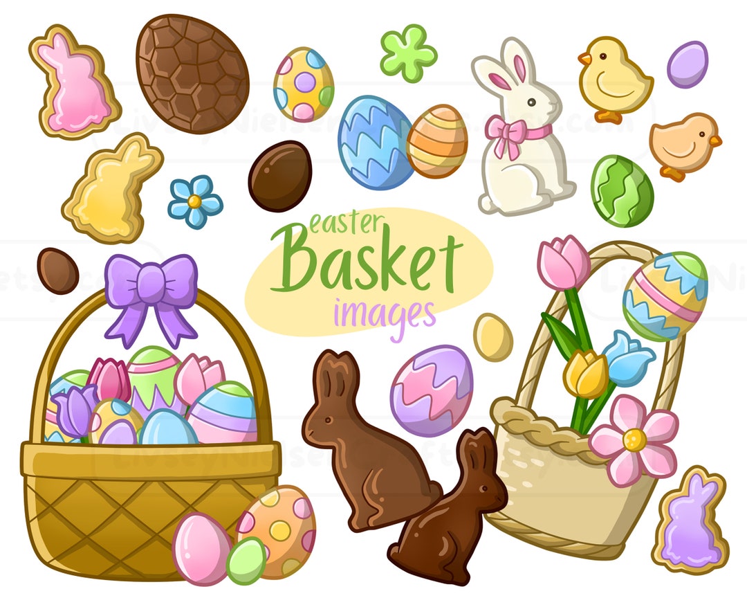 Easter Basket - Clip Art Images - Digital Download - Etsy