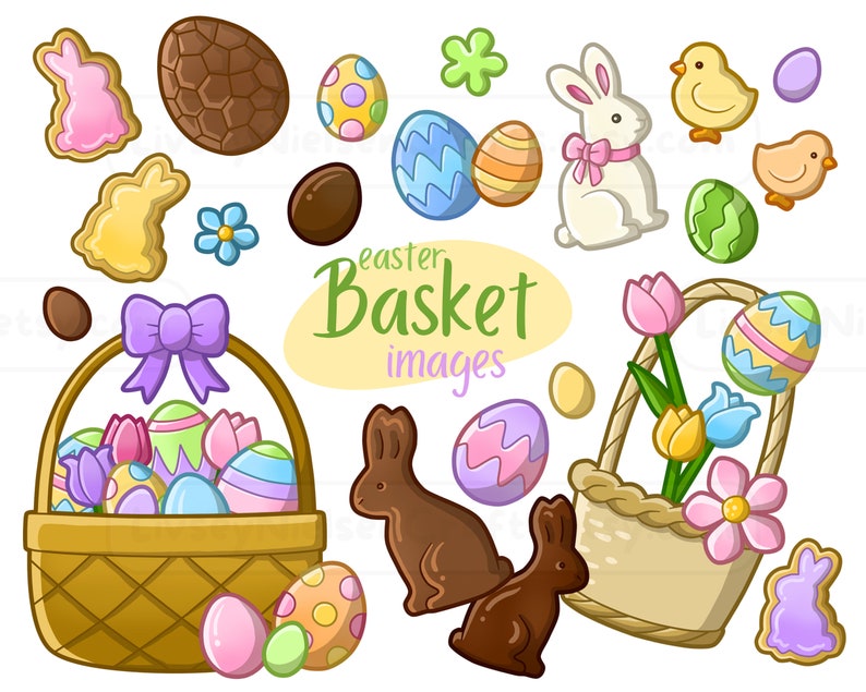 Easter Basket Clip Art Images Digital Download - Etsy