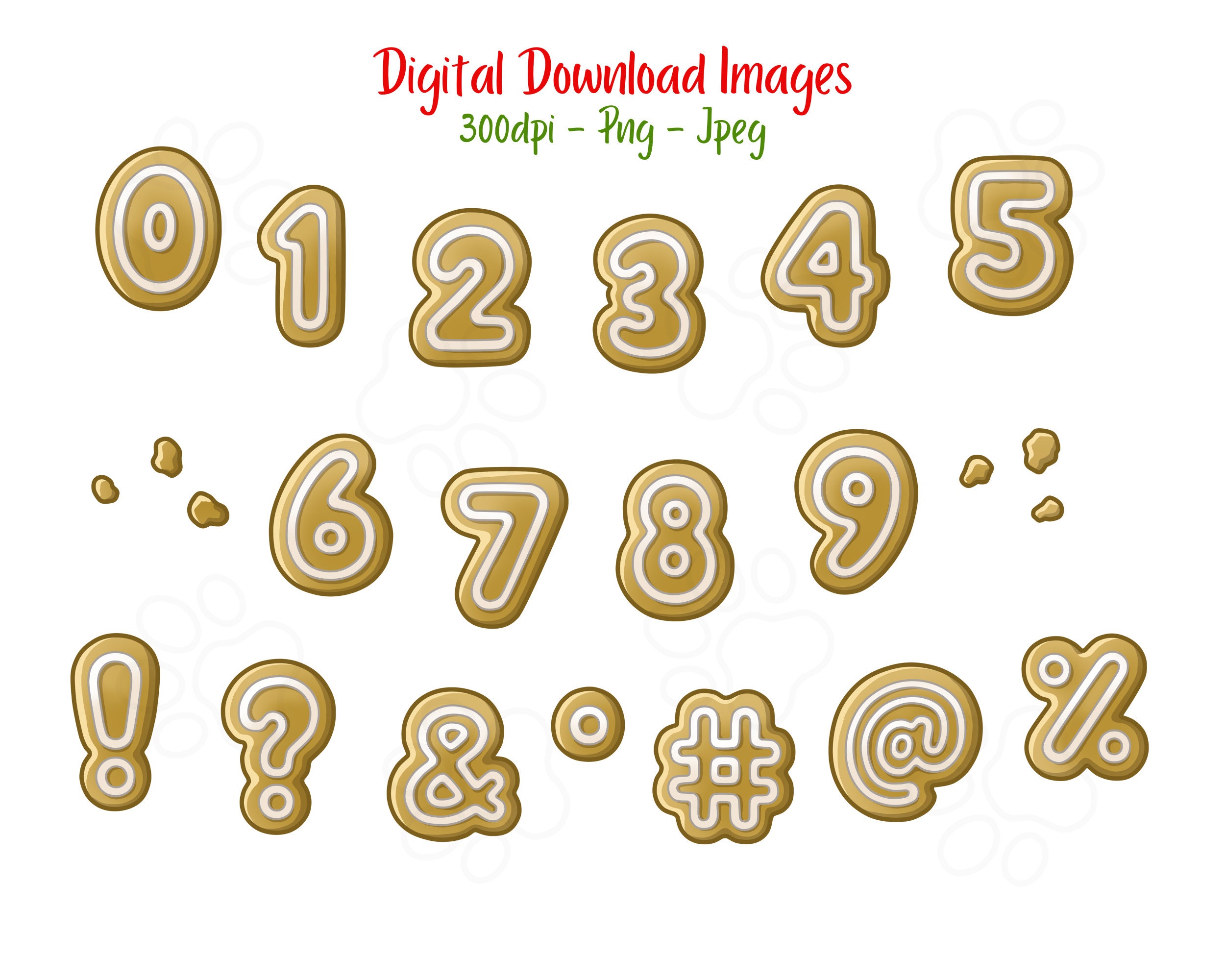 Sugar Cookie Alphabet - Xmas - Clip Art Images - Digital Download - Etsy