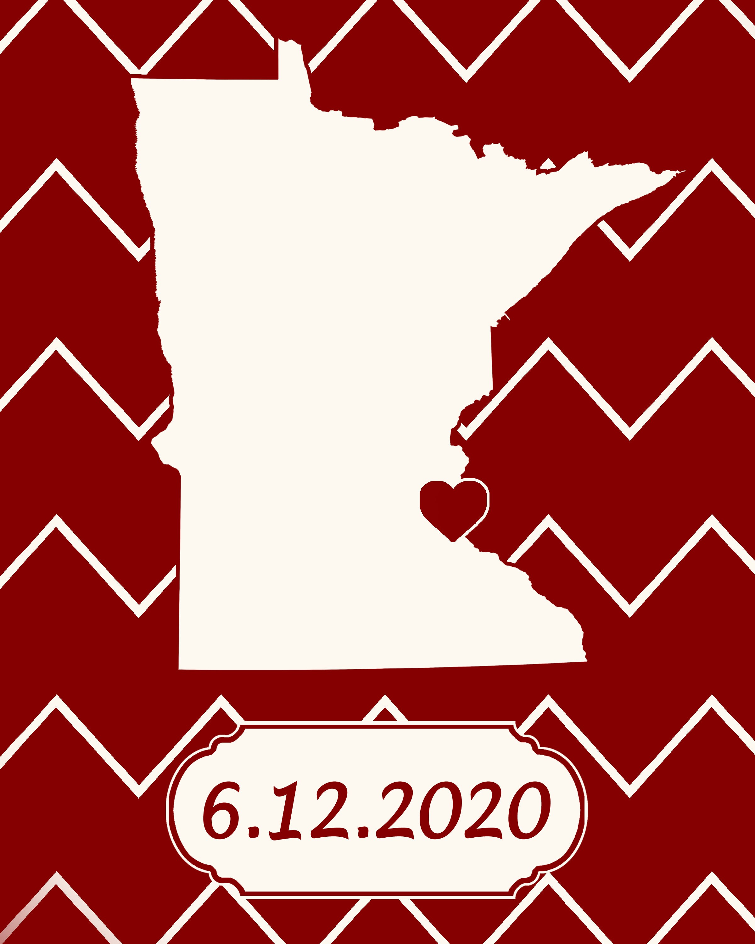 Colorful State Special Day Art Print, Zig Zag Bkgd With Special Date ...