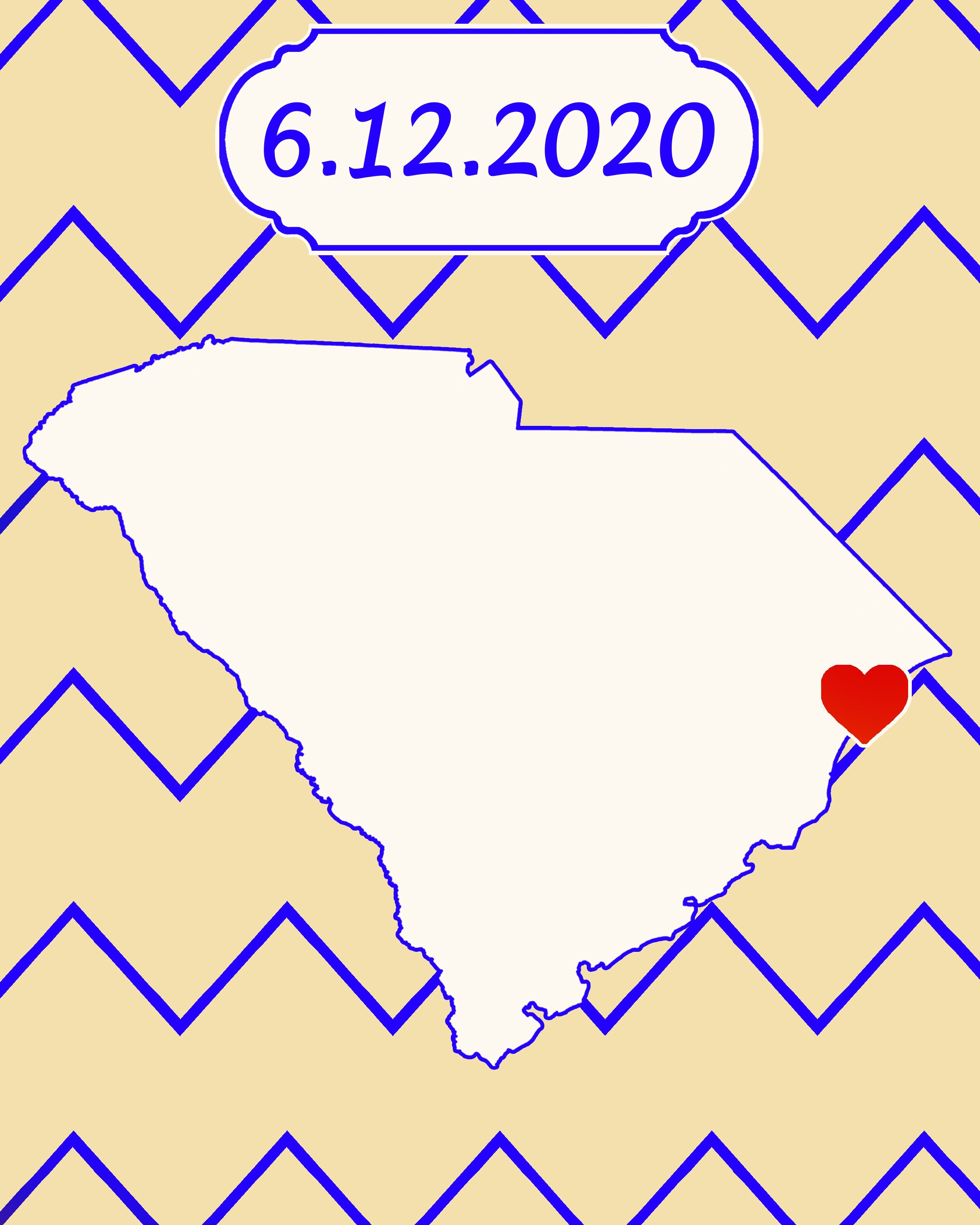 Colorful State Special Day Art Print, Zig Zag Bkgd With Special Date ...