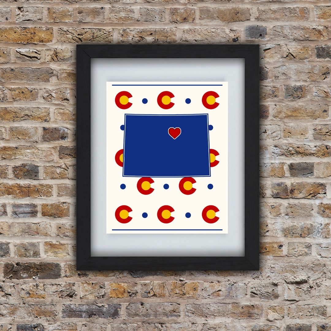 Colorful State Art Print, State Themed Background. Personalized State ...