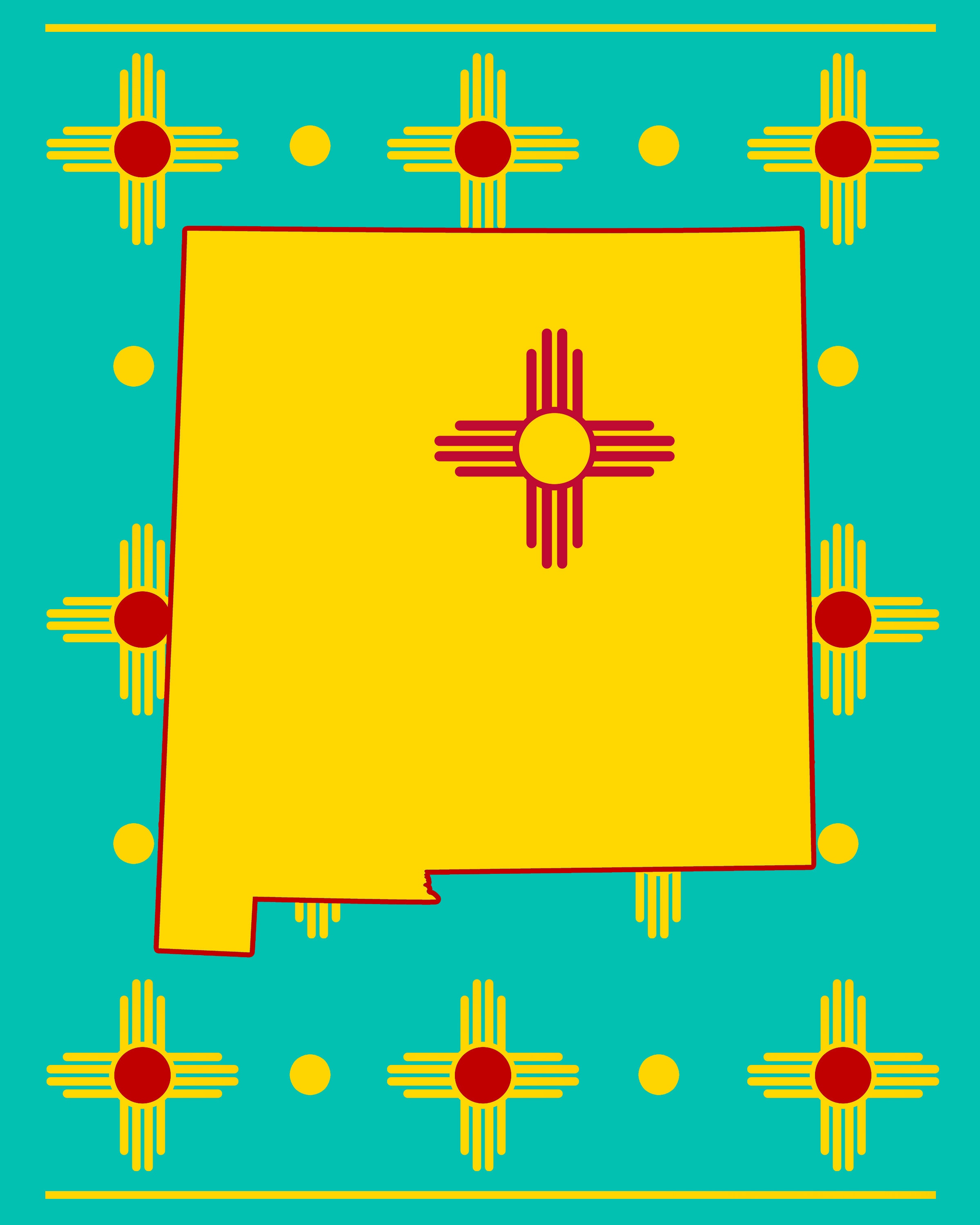 Colorful State Art Print, State Themed Background. Personalized State ...