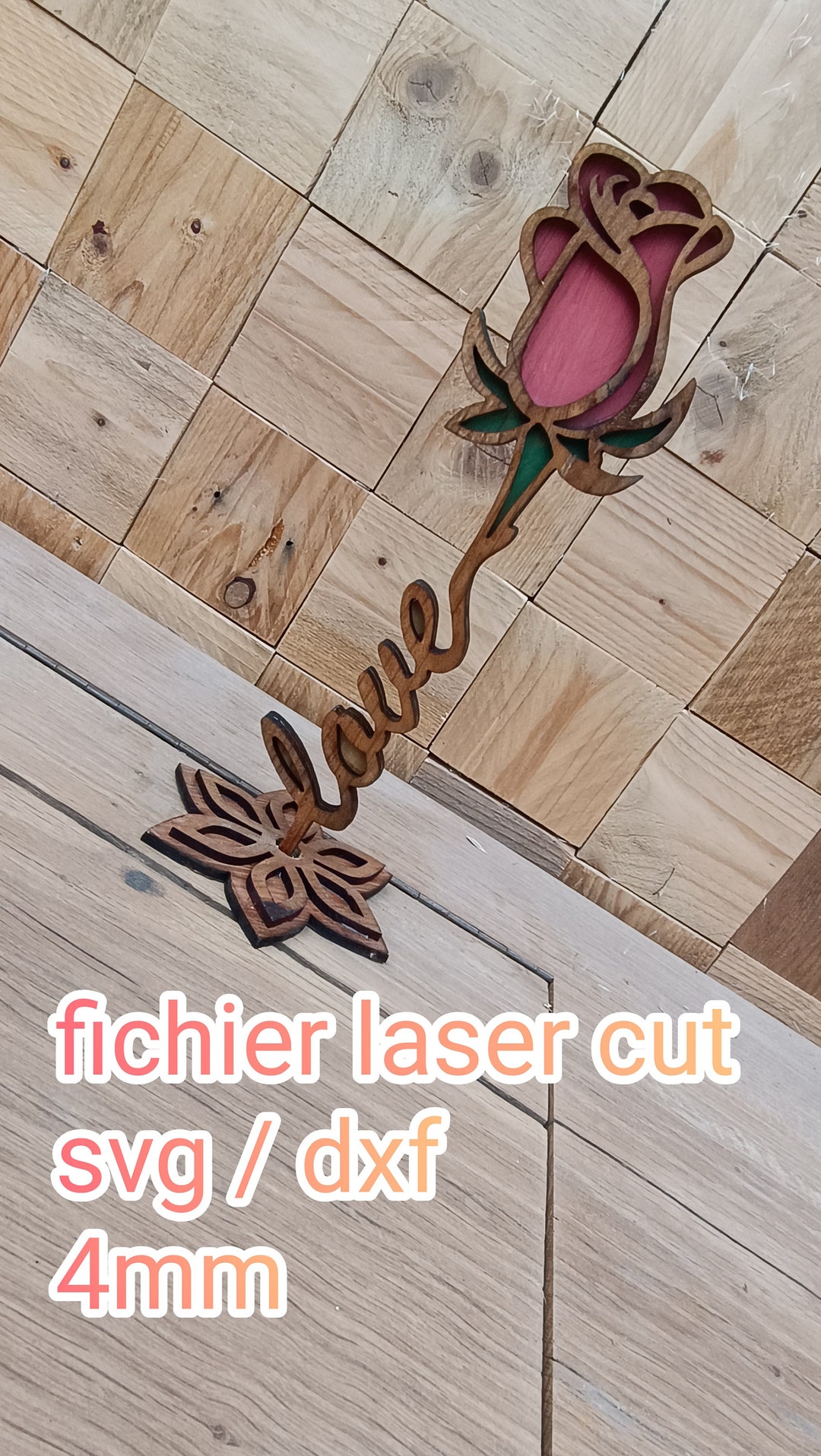 Valentine's Day Rose Laser Cut File - Etsy