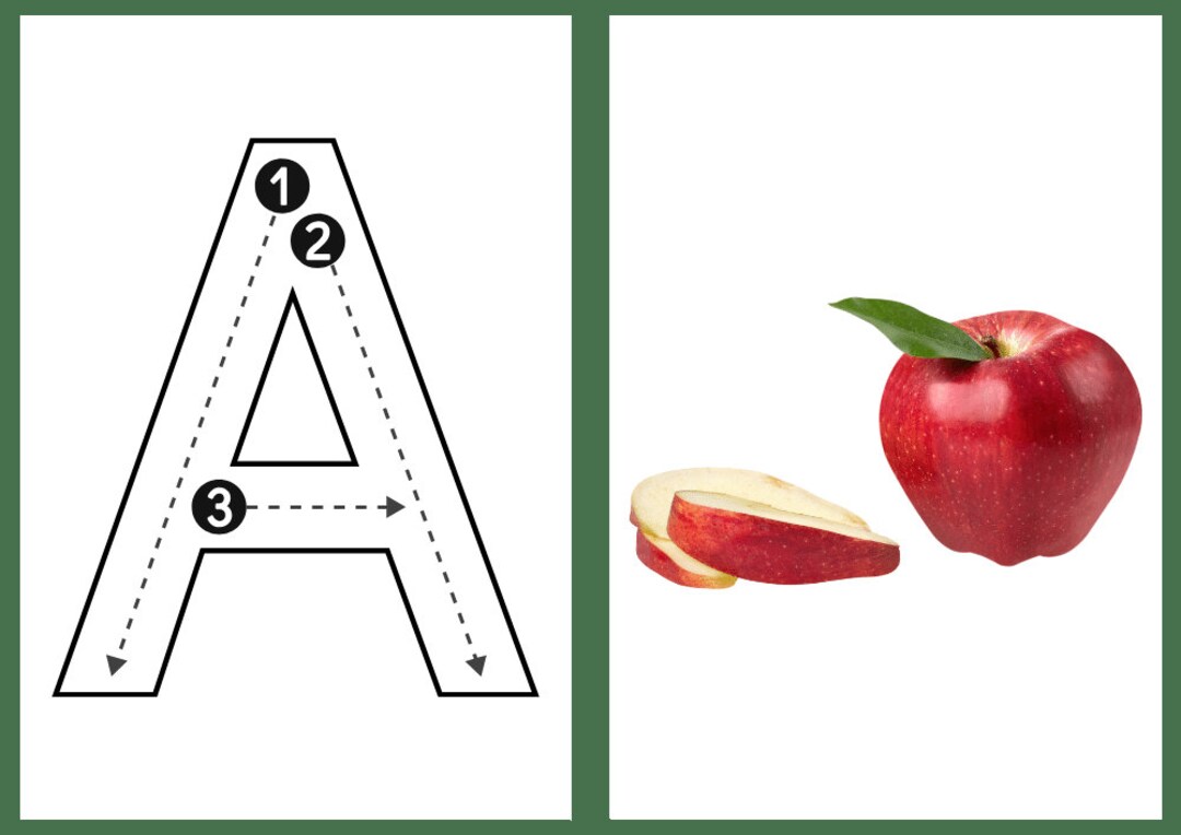 Alphabet Tracing Practice Worksheet, Printable ( A - M) - Etsy