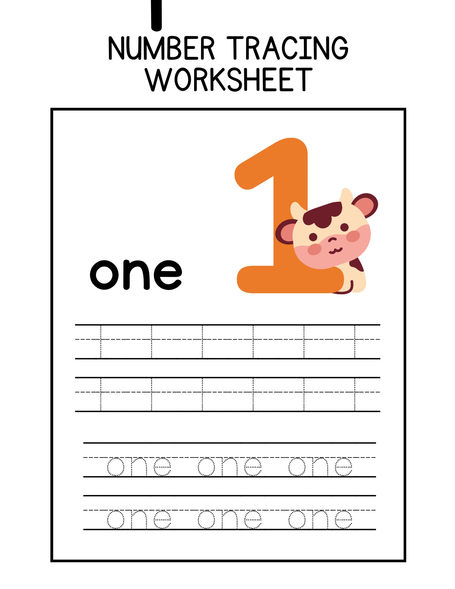 Number Tracing Worksheet Bundle, Printable - Etsy