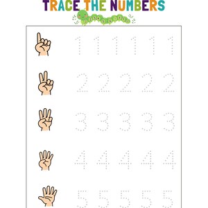 Number Tracing Worksheet Bundle, Printable - Etsy
