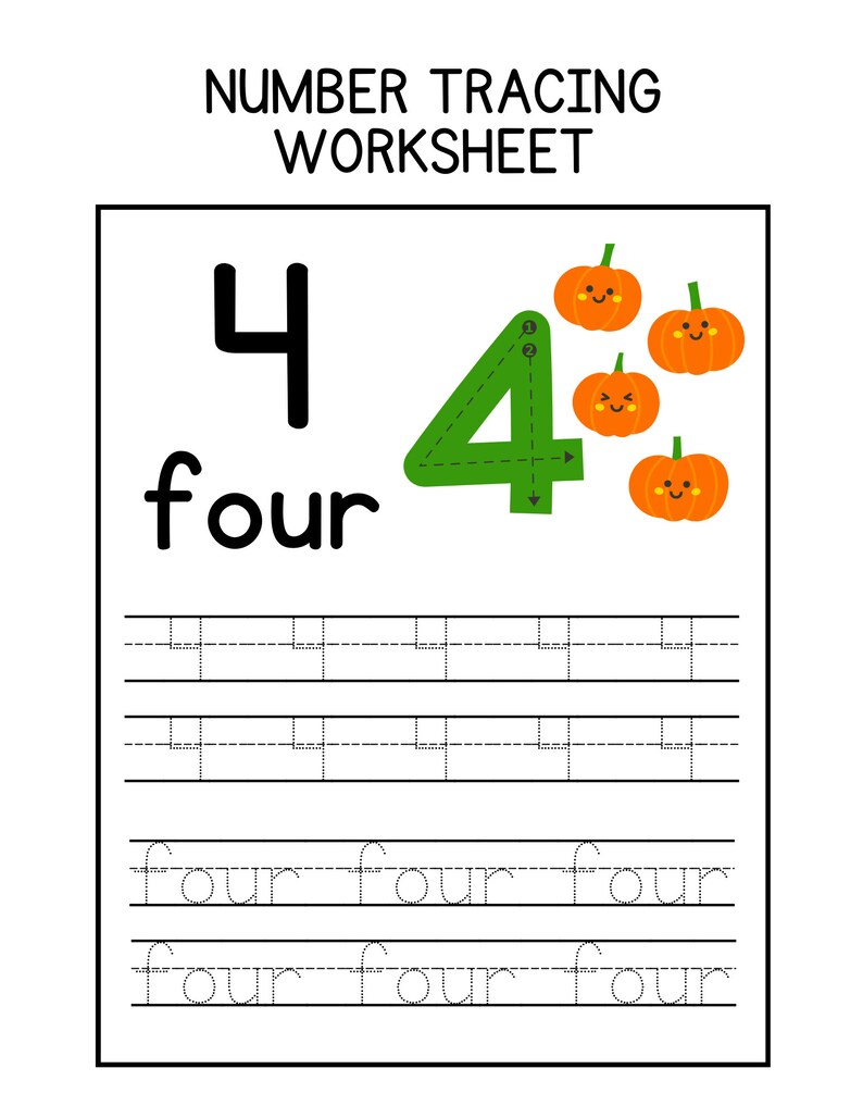 Number Tracing Worksheet Bundle, Printable - Etsy