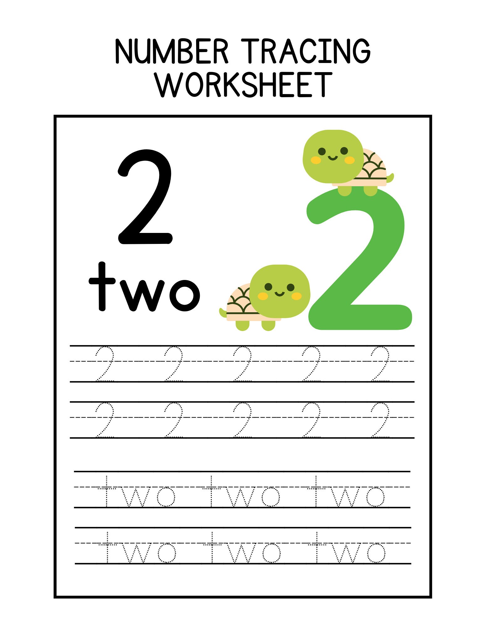 Number Tracing Worksheet Bundle, Printable - Etsy