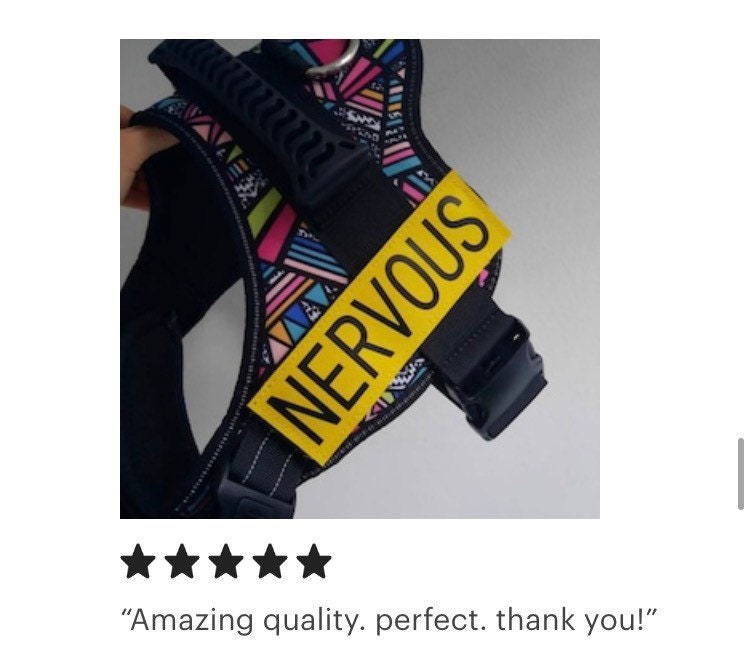 NERVOUS PATCH Dog Warning Velcro Label Nervous Dog Patch - Etsy UK