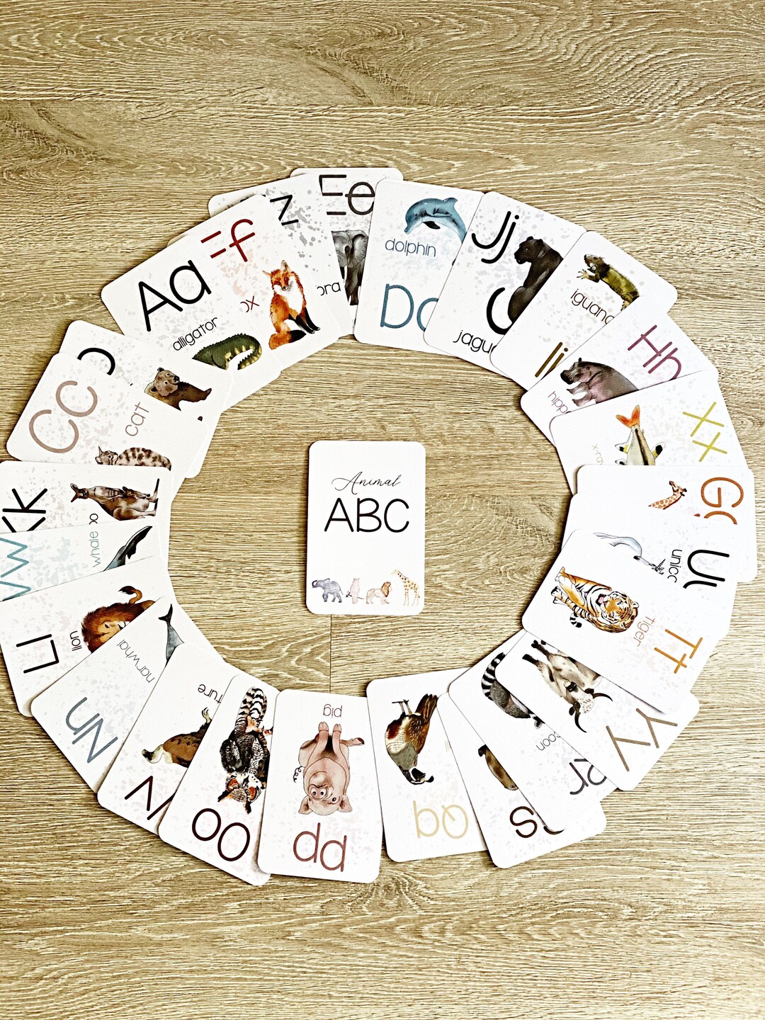 Animal ABC Flashcards Educational Toys Kids Flashcards ABC - Etsy