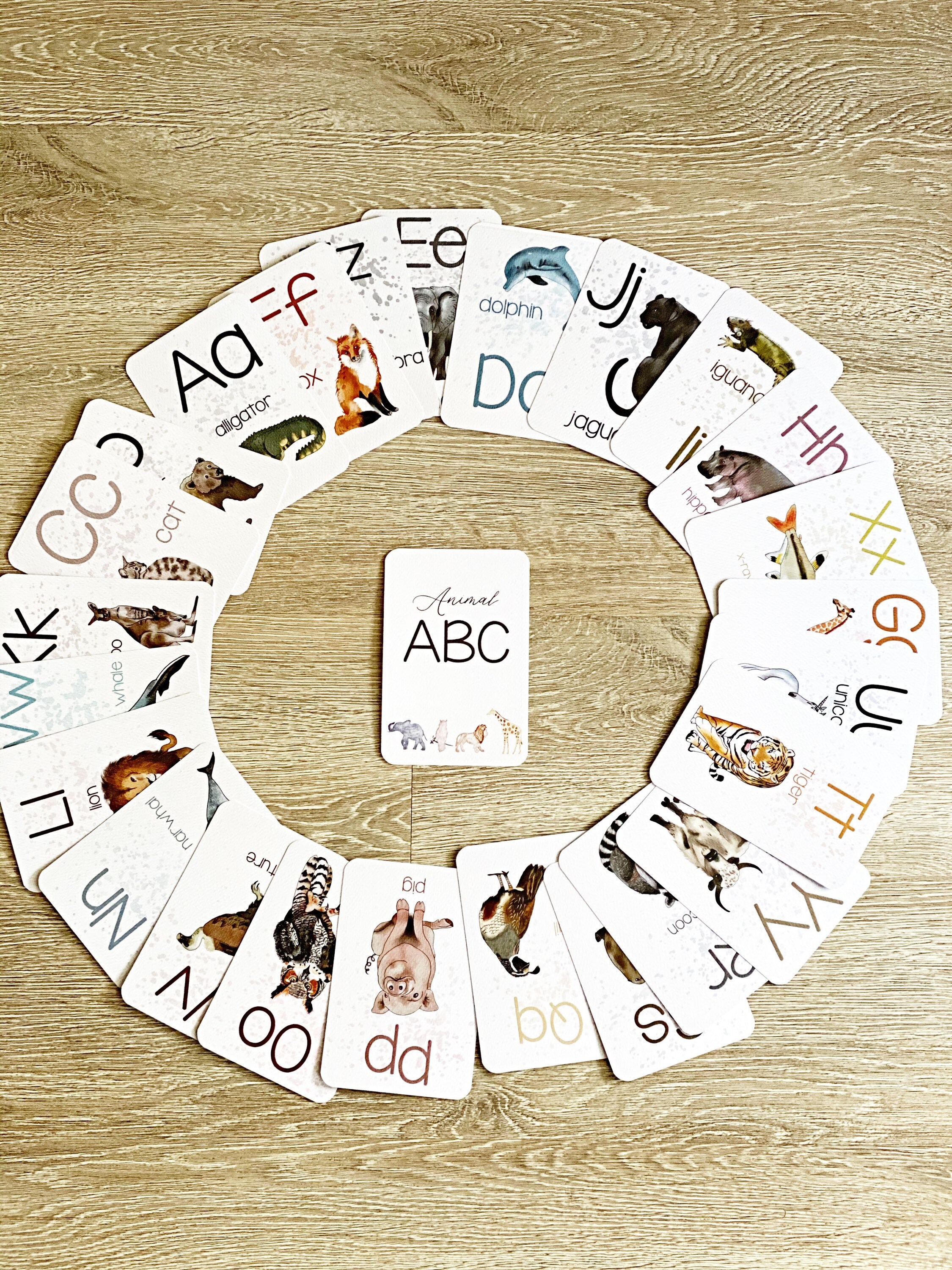 Animal ABC Flashcards, Educational Toys, Kids Flashcards, ABC Toys ...