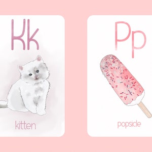 Printable Alphabet Cards/printable Abc Cards/pink Themed Cards/baby ...