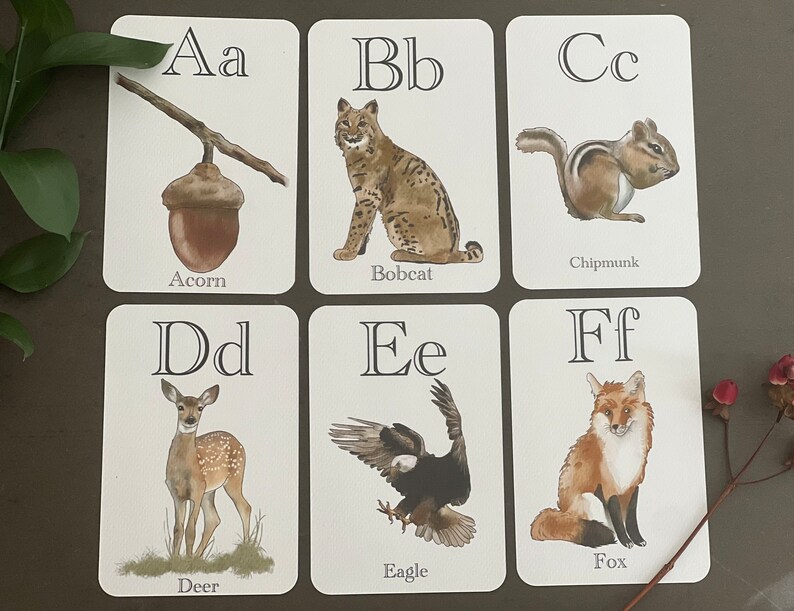 Printable Alphabet Flashcards/nature Flashcards/forest Theme/forest ...