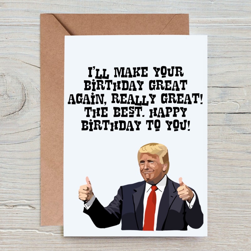 Custom Trump Birthday Card - Etsy