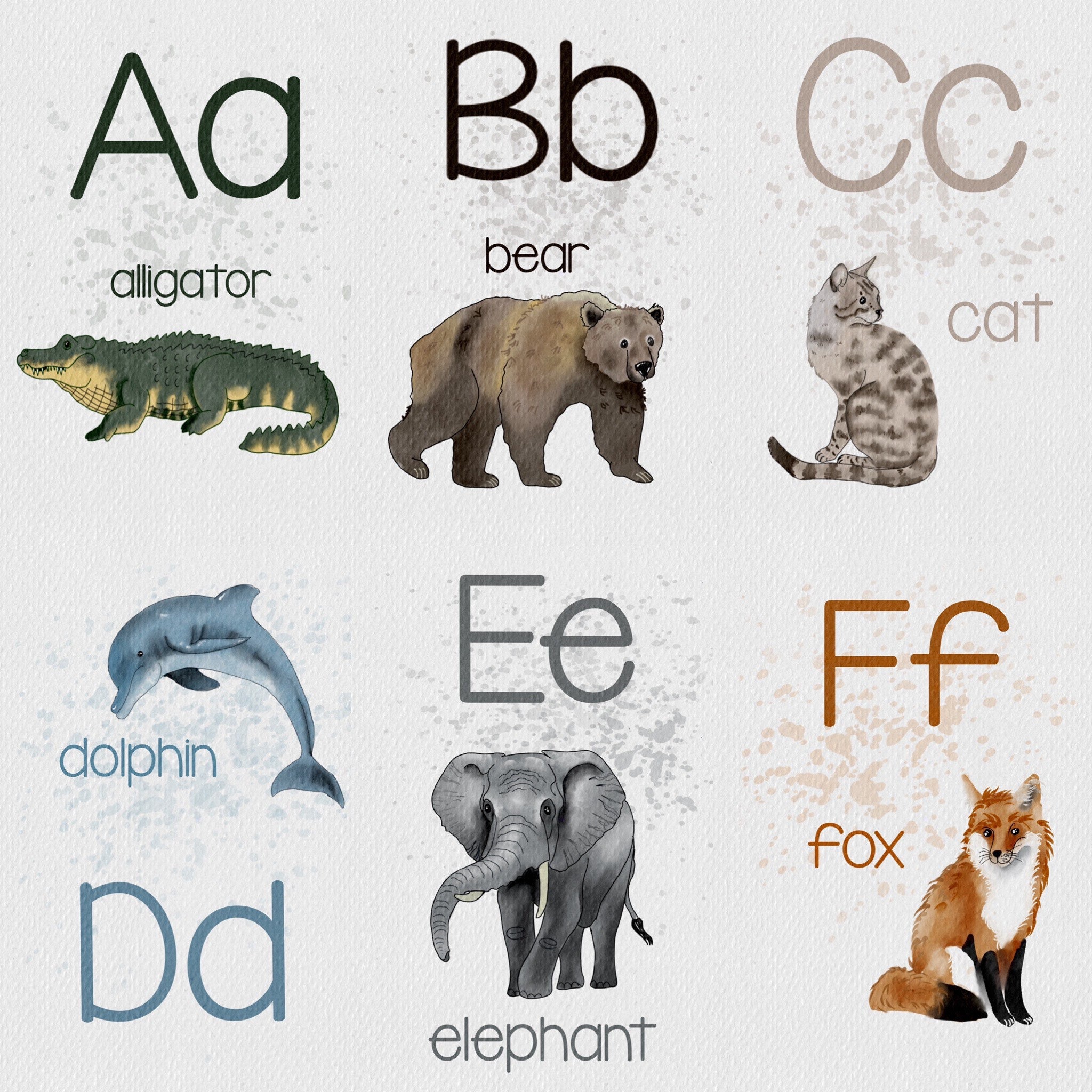 Animal ABC Flashcards, Educational Toys, Kids Flashcards, ABC Toys ...