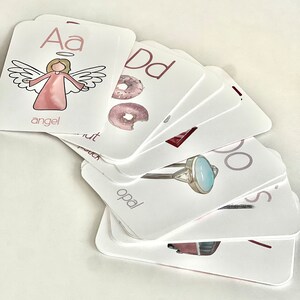Little Girl Alphabet Flashcards/pink Theme/abc Cards/girl Gifts/girl ...