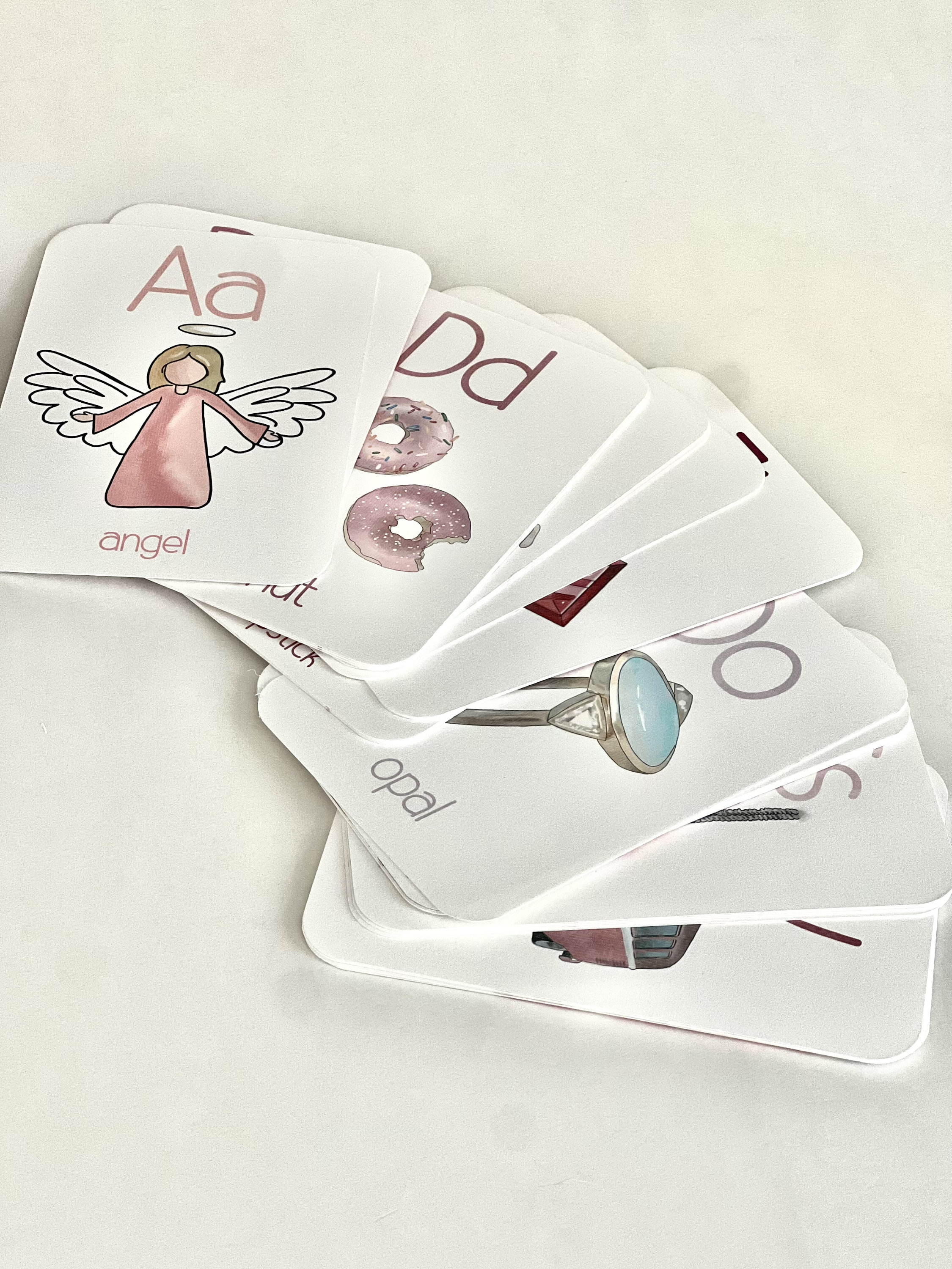 Little Girl Alphabet Flashcards/pink Theme/abc Cards/girl Gifts/girl ...