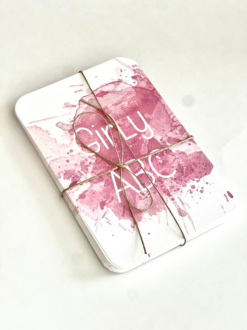 Little Girl Alphabet Flashcards/pink Theme/abc Cards/girl Gifts/girl ...