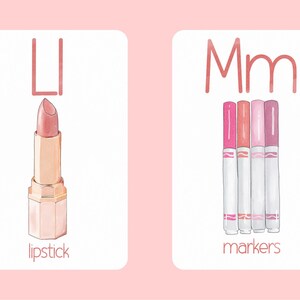 Little Girl Alphabet Flashcards/pink Theme/abc Cards/girl Gifts/girl ...