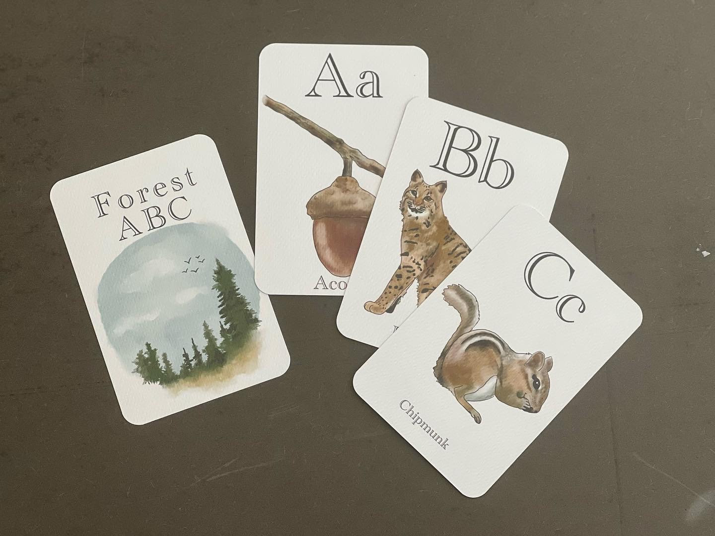 Forest Alphabet Flashcards, Forest Theme, Baby Shower Gifts, Learning ...