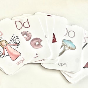 Little Girl Alphabet Flashcards/pink Theme/abc Cards/girl Gifts/girl ...