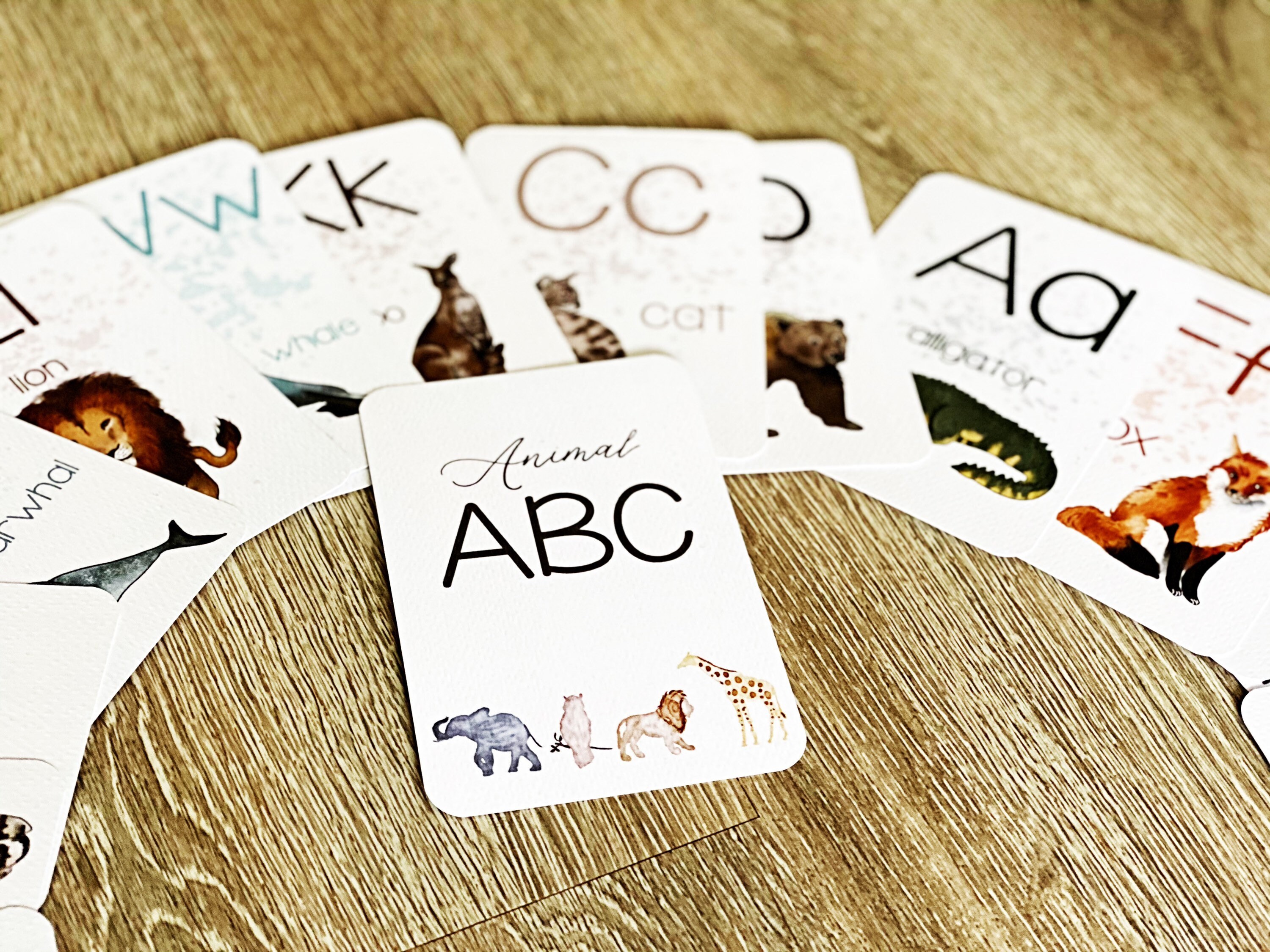 Animal ABC Flashcards, Educational Toys, Kids Flashcards, ABC Toys ...