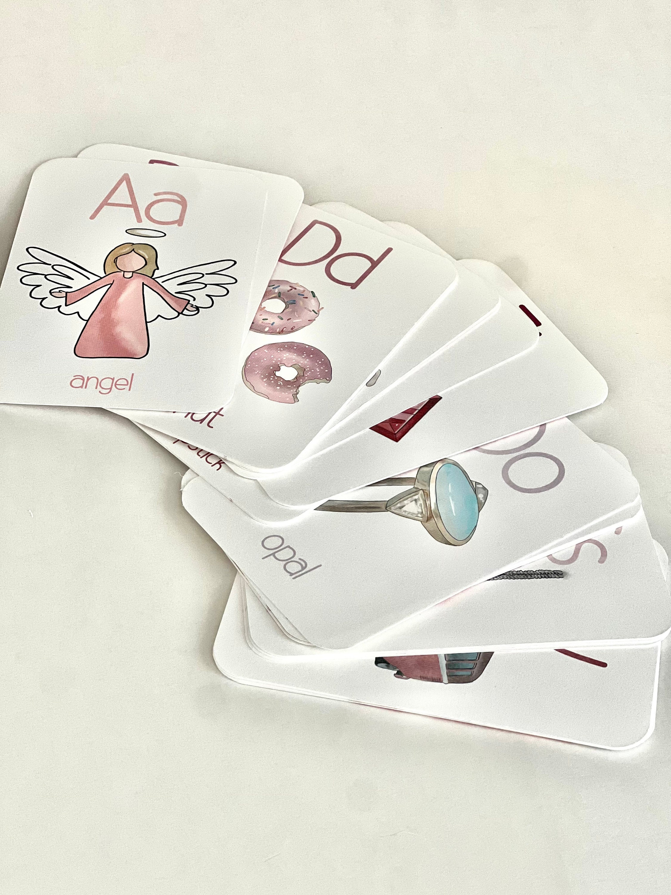 Printable Alphabet Cards/printable Abc Cards/pink Themed Cards/baby ...