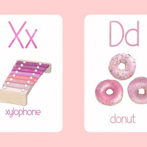 Little Girl Alphabet Flashcards/pink Theme/abc Cards/girl Gifts/girl ...