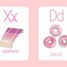 Little Girl Alphabet Flashcards/pink Theme/abc Cards/girl Gifts/girl ...