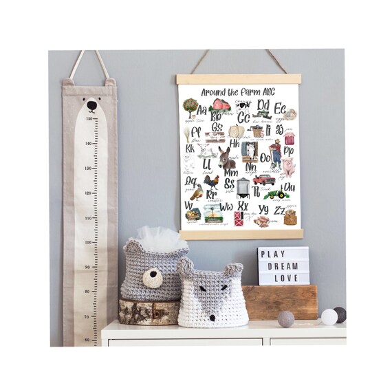Around the Farm ABC Poster Kids Room Decor Nursery Decor | Etsy