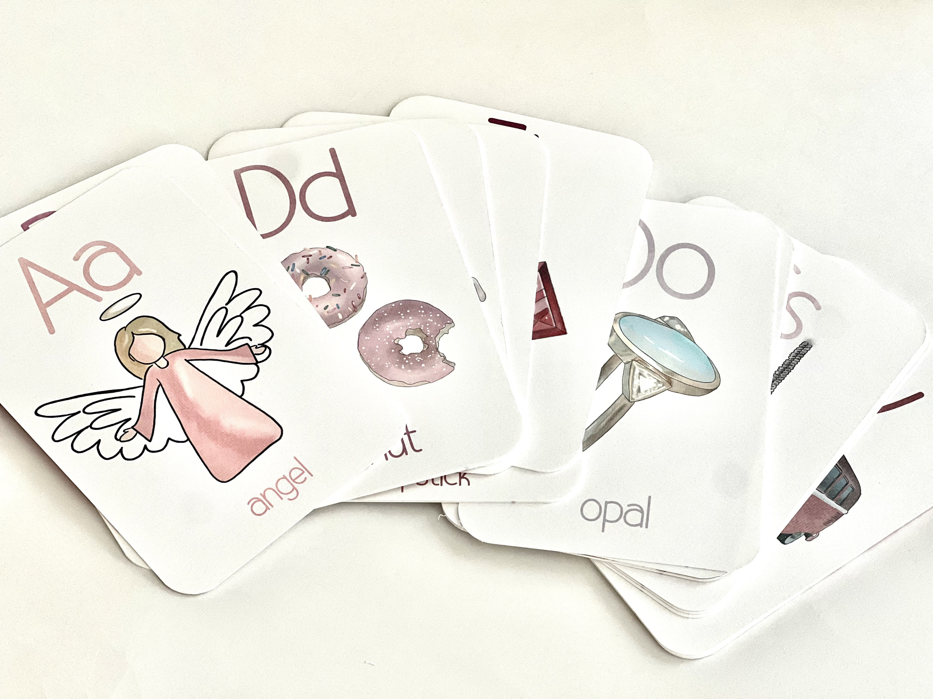 Printable Alphabet Cards/printable Abc Cards/pink Themed Cards/baby ...