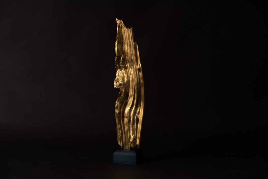 Golden Wooden Sculpture Wooden Figure Stele Flame Sword Sunbeam - Etsy