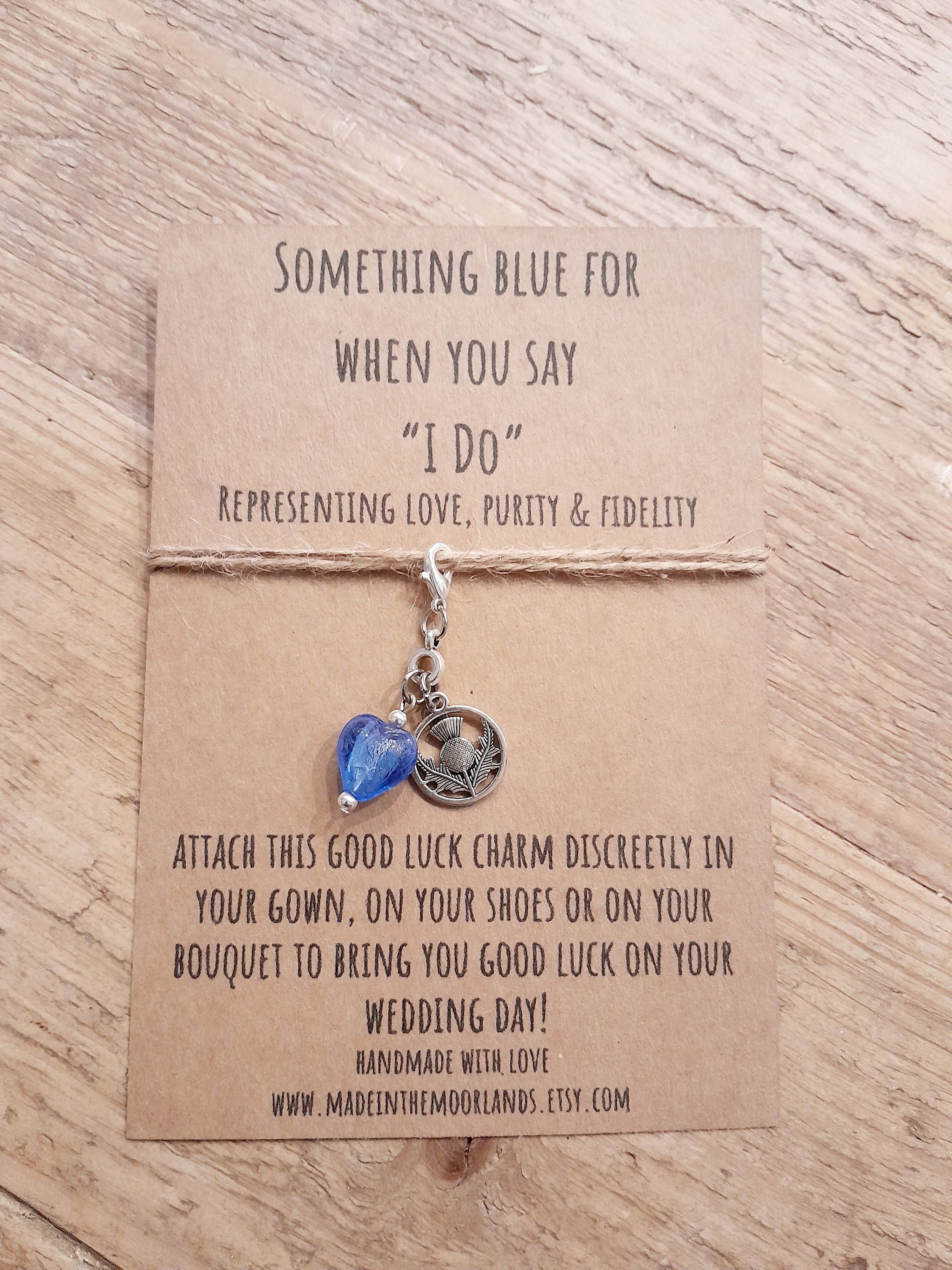 Something Blue Thistle Good Luck Wedding Gift, Bouquet Charm, Garment ...
